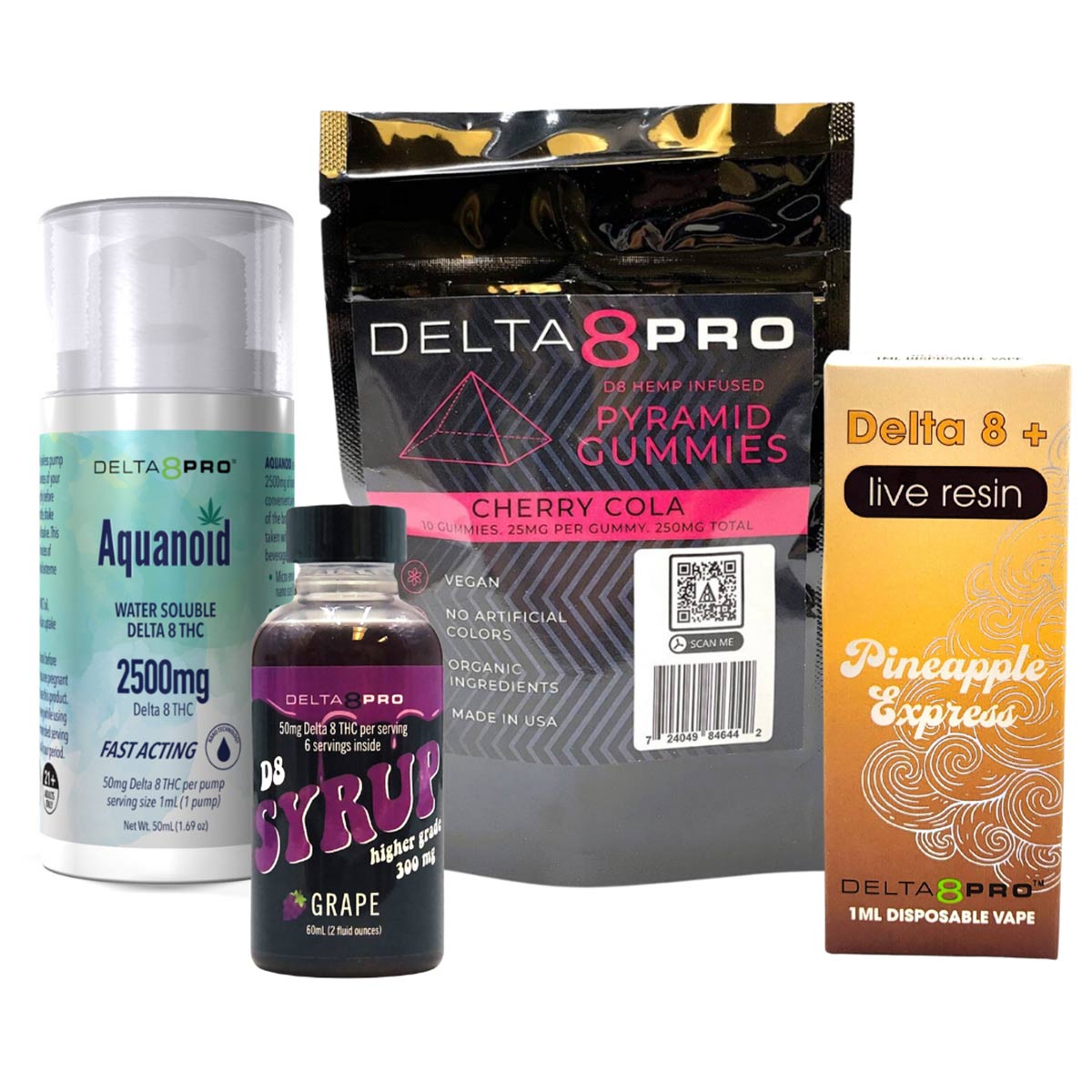 D8, D9, D10, Moon Rocks, Gummy Products - Delta 8 Pro