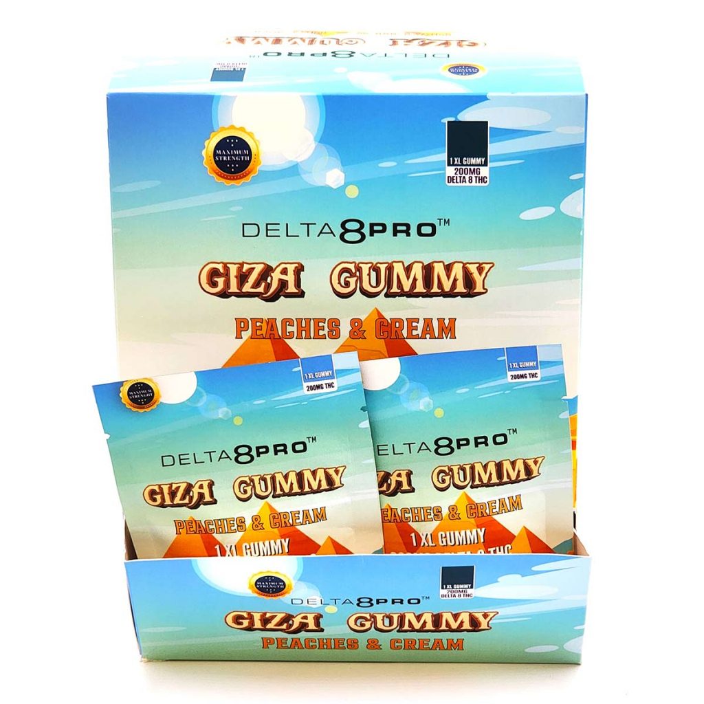 Peaches Cream Giza Gummies - 50% Off 20ct Box | Delta 8 Pro